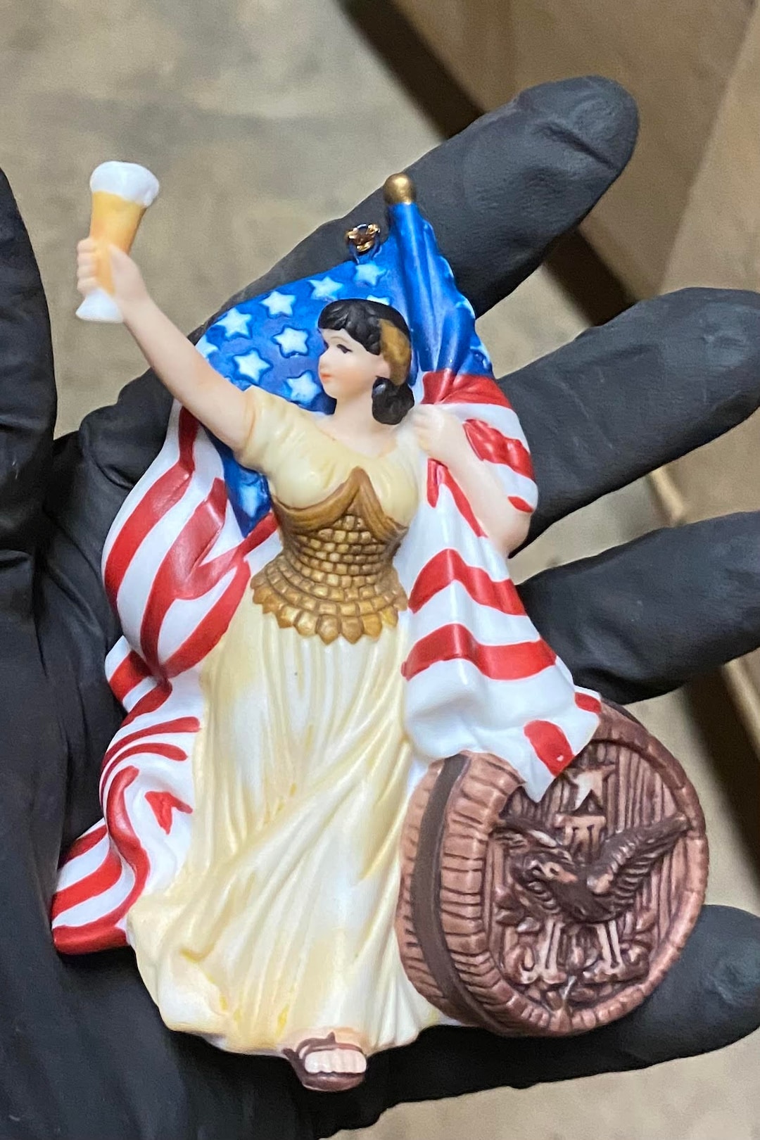 Budweiser Beer Historical 1992 Lady With American Flag Collector ...