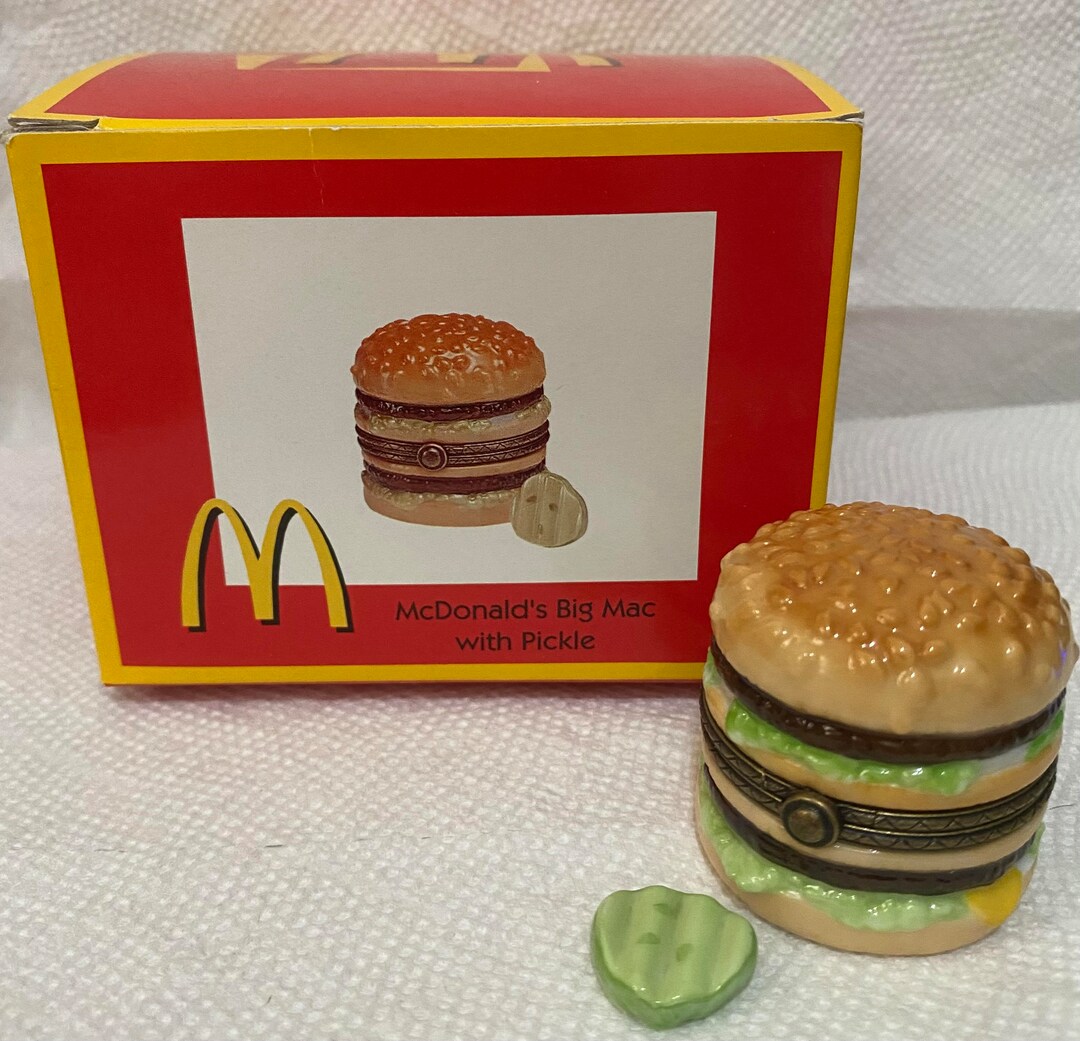 Mcdonald's Big Mac With Pickle Trinket Porcelain Hinged Box Midwest PHB ...