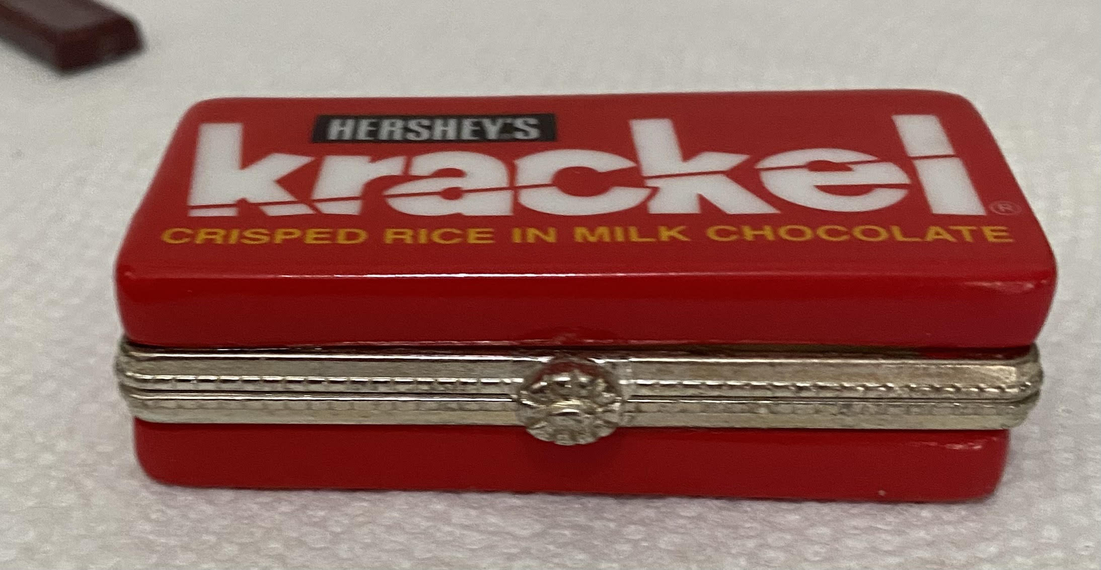 Krackel Bar With Chocolate Square Trinket Porcelain Hinged Box From the ...
