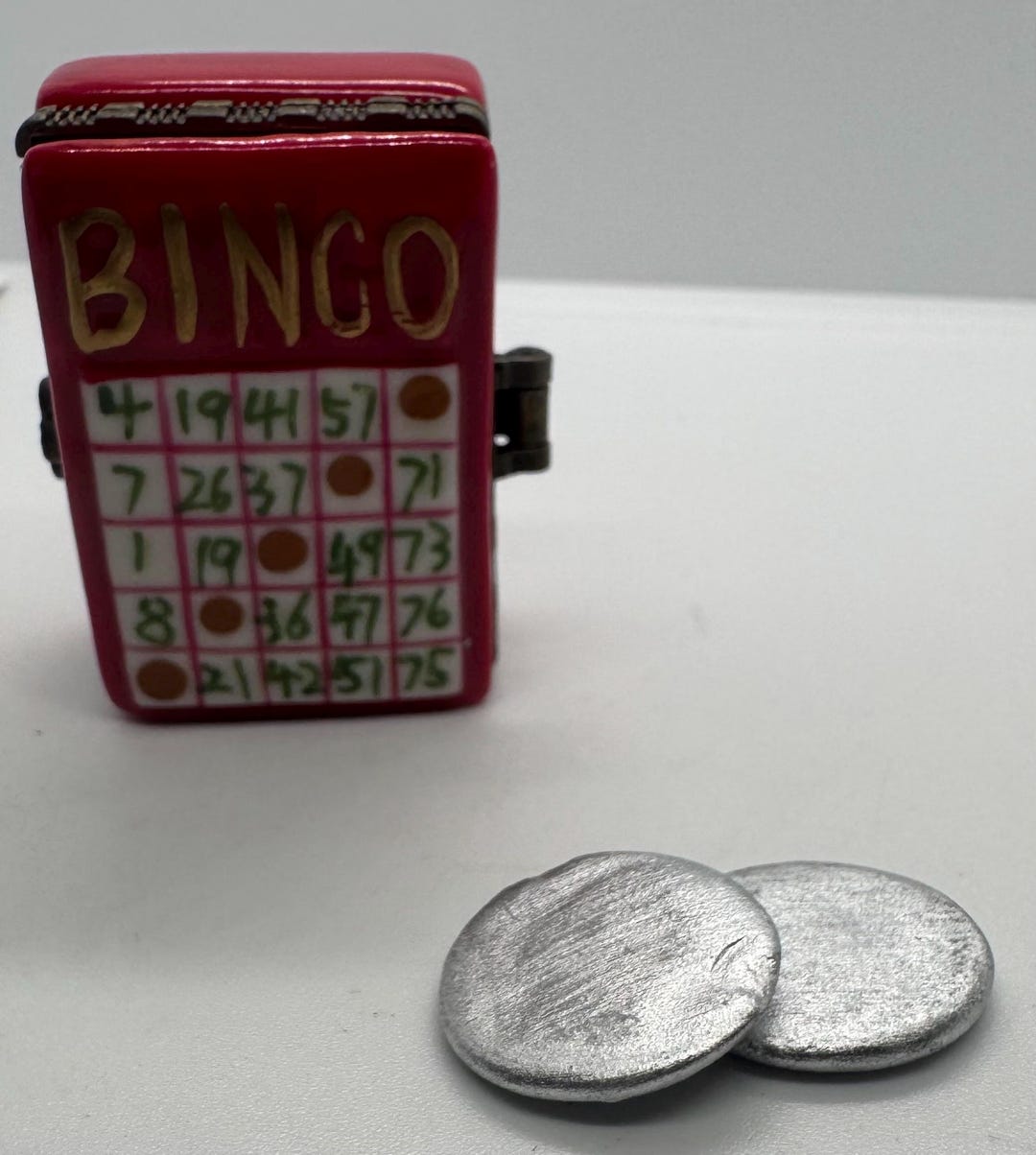 Bingo Card With Coin Cover Trinkets Porcelain Hinged Box BINGO! - Etsy
