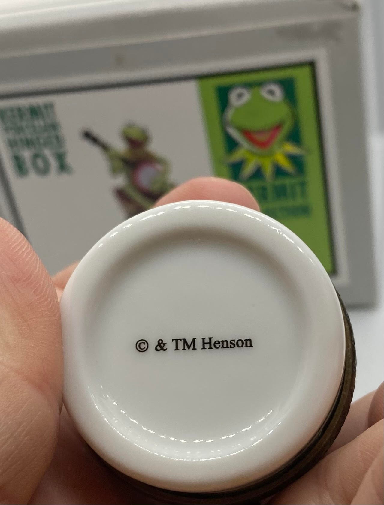 Kermit the Frog With Rainbow Trinket Porcelain Hinged Box Midwest PHB ...
