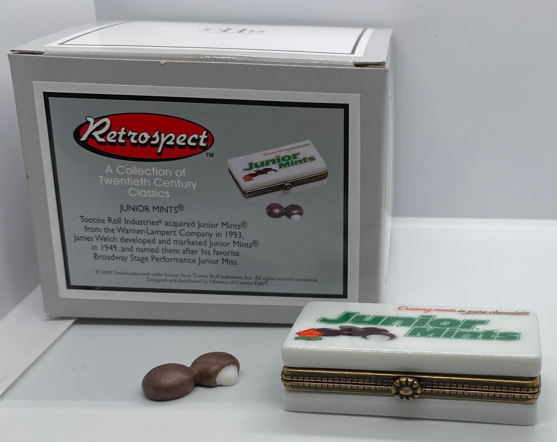 Junior Mints Candy With Oozing Mint Trinket Porcelain Hinged Box ...