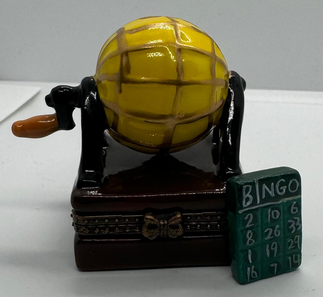 Bingo Ball With Bingo Card Trinket Porcelain Hinged Box so Cute - Etsy
