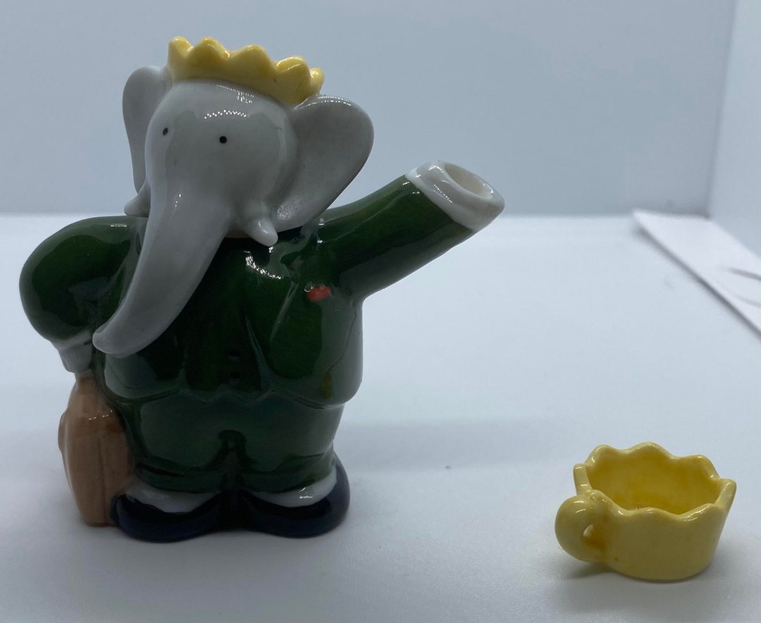 Babar the Elephant With Suitcase Porcelain Tiny Teapot Made by Midwest ...