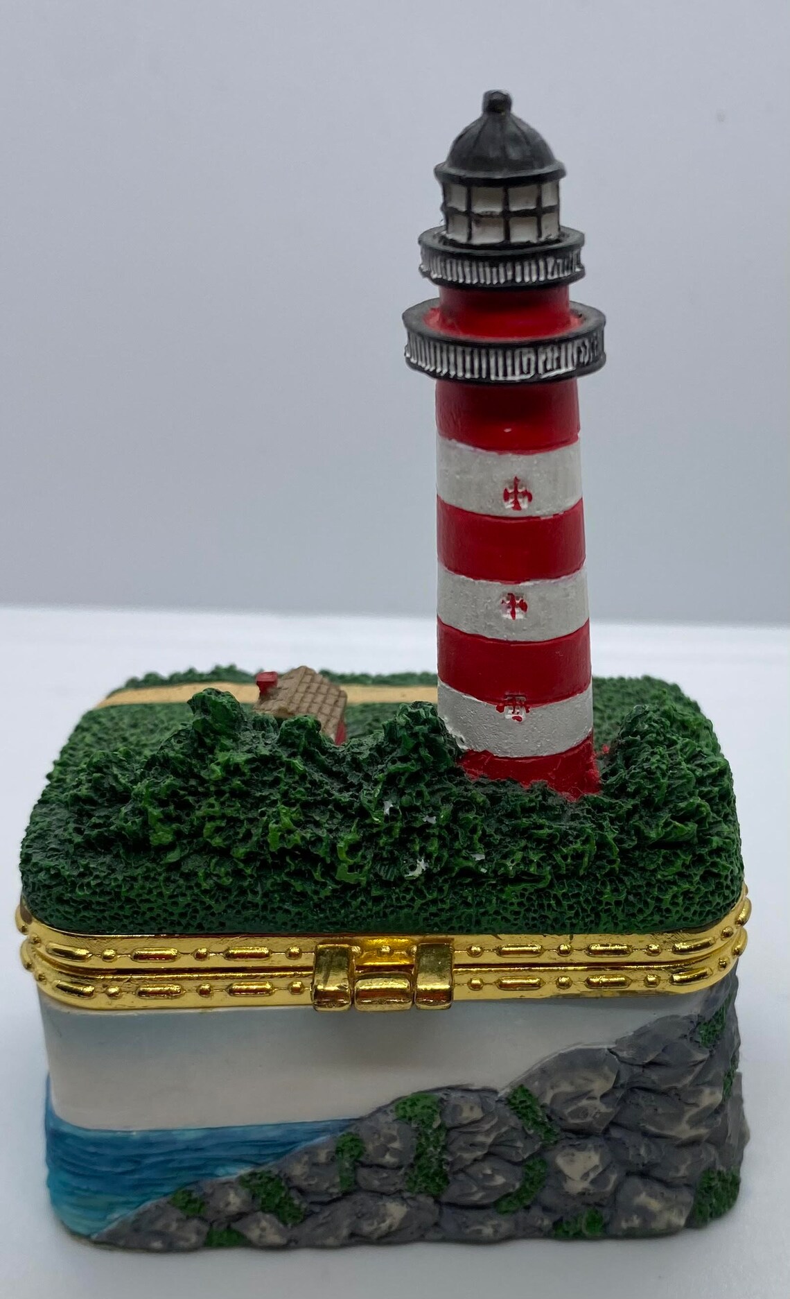 Light House Porcelain Look Hinged Box Made of Detailed Resin Copyright ...