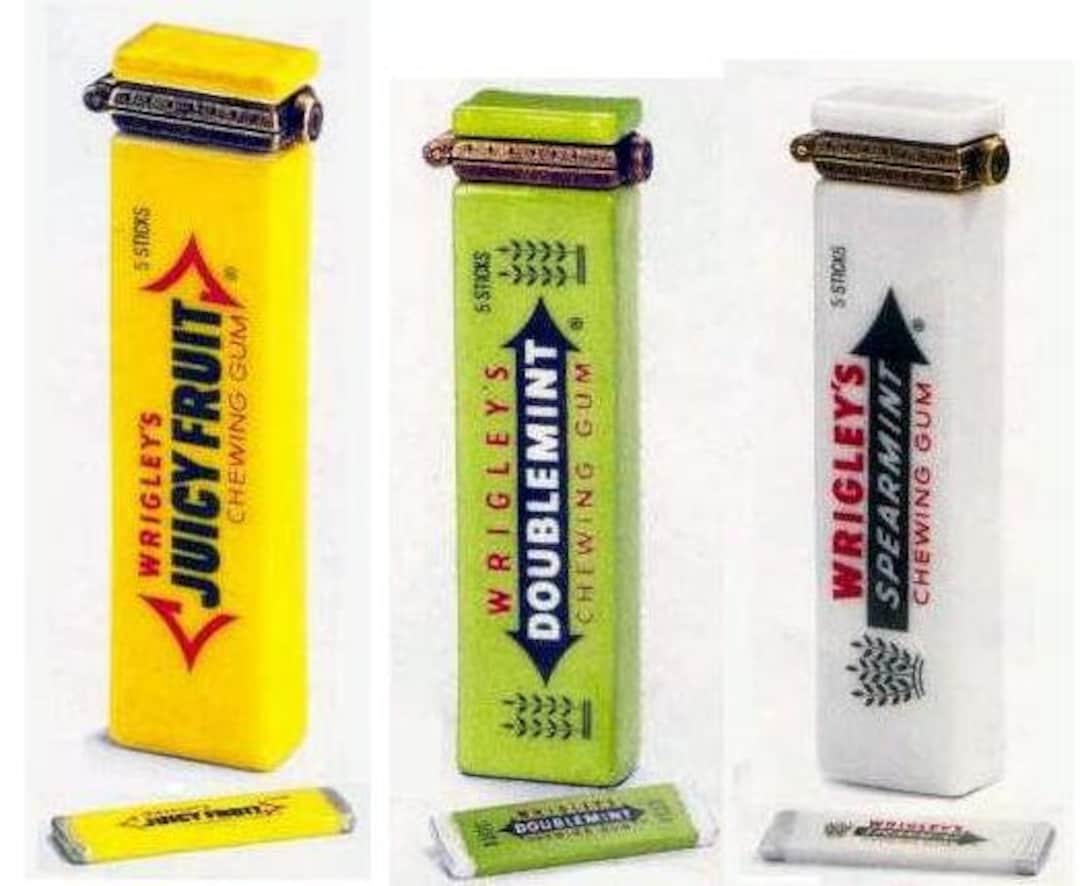 Set of Three Wrigley's Gum Spearmint, Doublemint, Juicy Fruit With ...