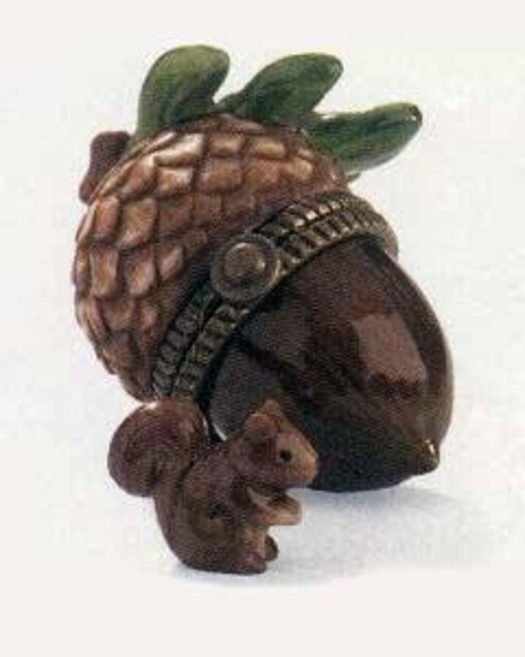 RARE! Acorn With a Squirrel Trinket Porcelain Hinged Box Midwest PHB ...
