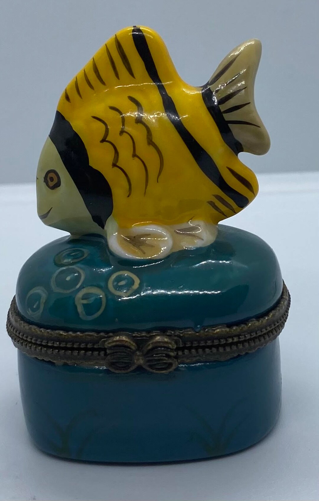 Yellow Tropical Fish Porcelain Hinged Box Saltwater Colors - Etsy
