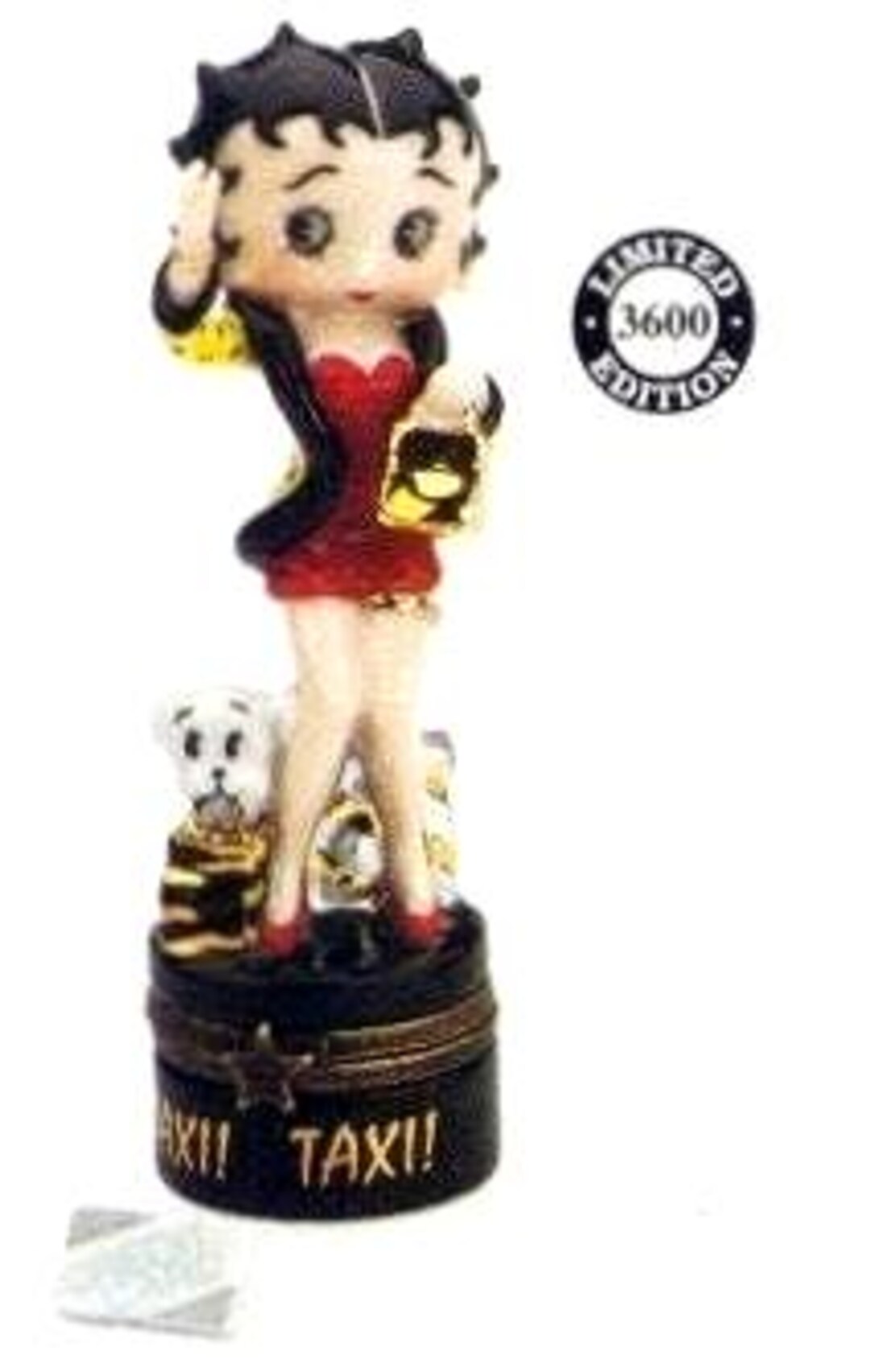 Betty Boop Waving a Taxi With Credit Card Trinket Porcelain Hinged Box ...