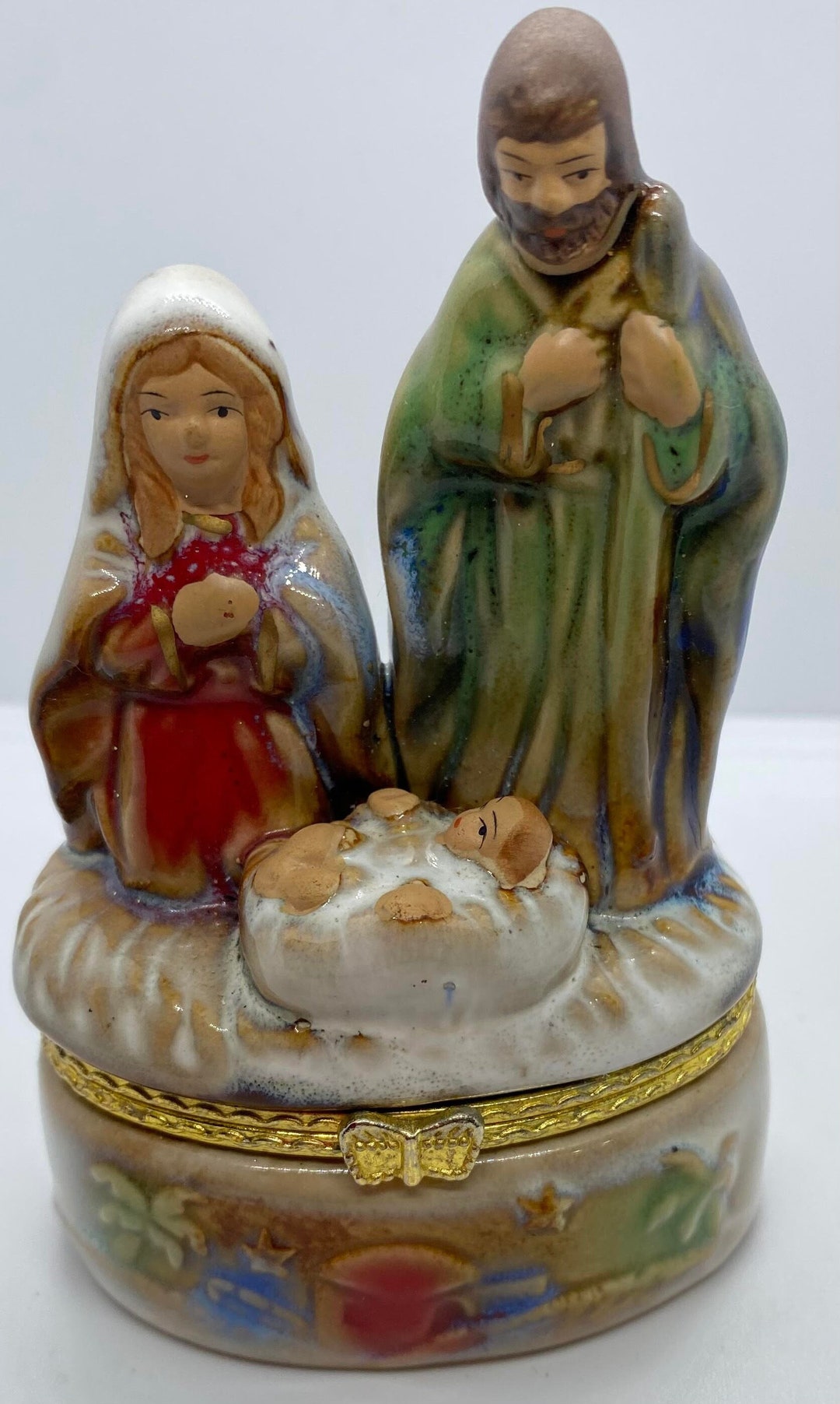 Nativity Scene Porcelain Hinged Trinket Box A Very Interesting Addition ...