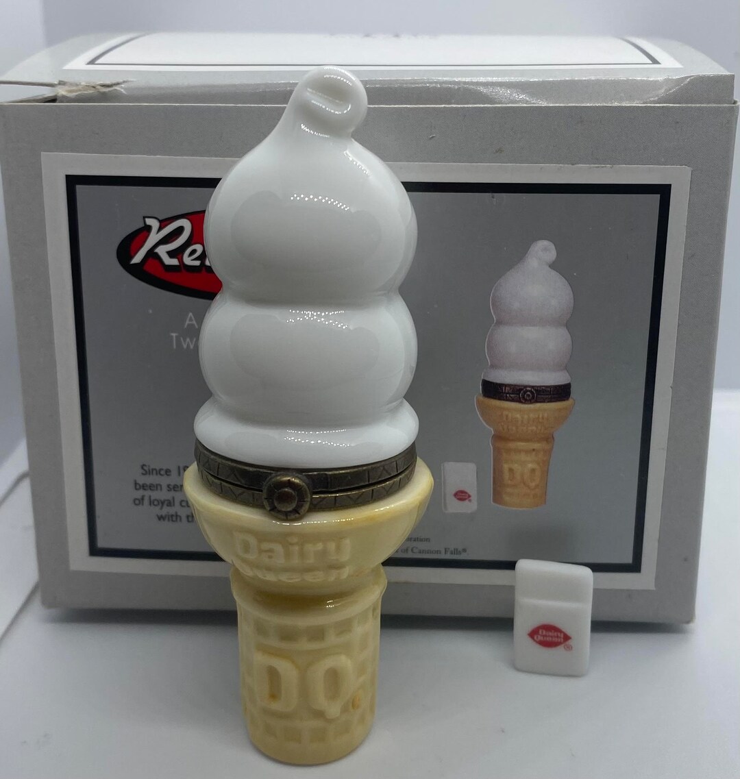Dairy Queen Cone With DQ Napkin Trinket Porcelain Hinged Box Midwest ...