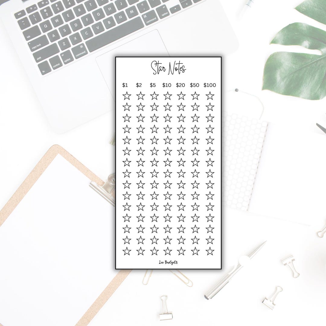 Star Notes Savings Tracker I Digital Download I Size: 3x6" - Etsy