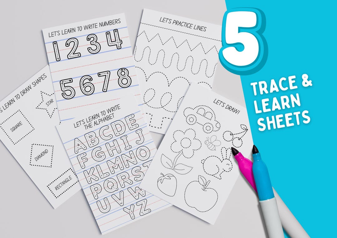 Dry Erase Educational Posters for Kids | Write-on Learning Charts ...