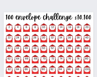100 Envelope Challenge - Etsy