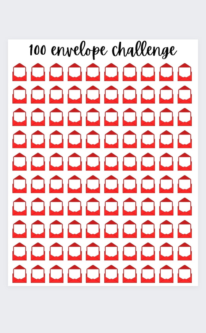 100 Envelope Challenge - Etsy