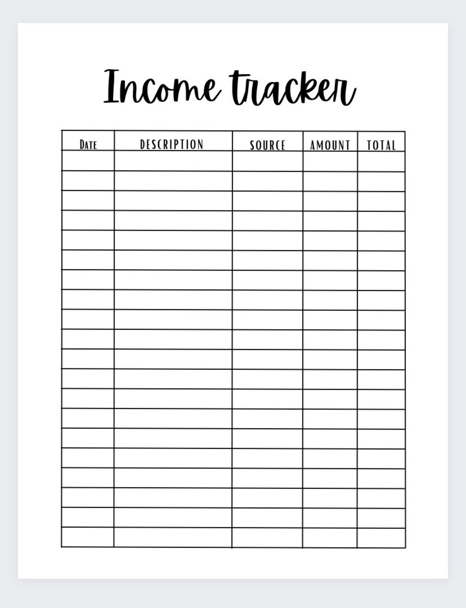 Income Tracker Worksheets - Etsy
