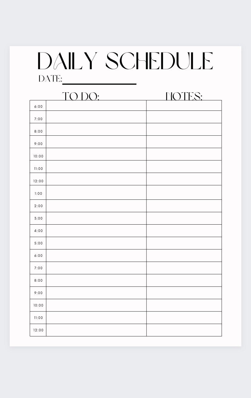 Daily Schedule - Etsy