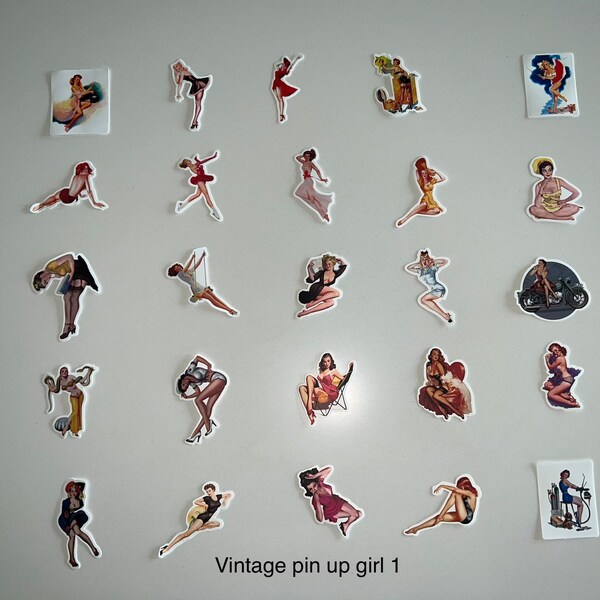 Pin Up Girl Stickers Etsy