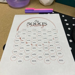 5,000 Savings Challenge Printable - Etsy