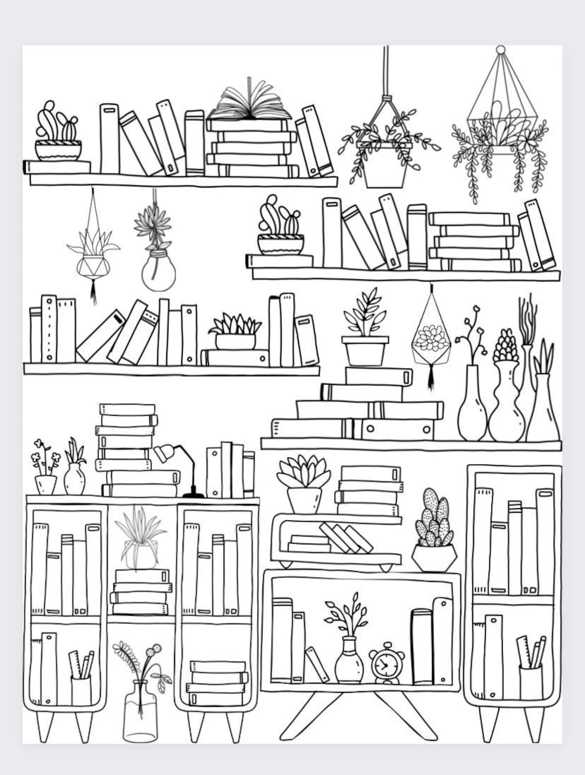 Reading Tracker Coloring Page - Etsy