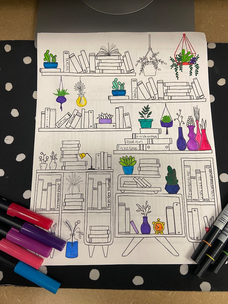 Reading Tracker Coloring Page - Etsy