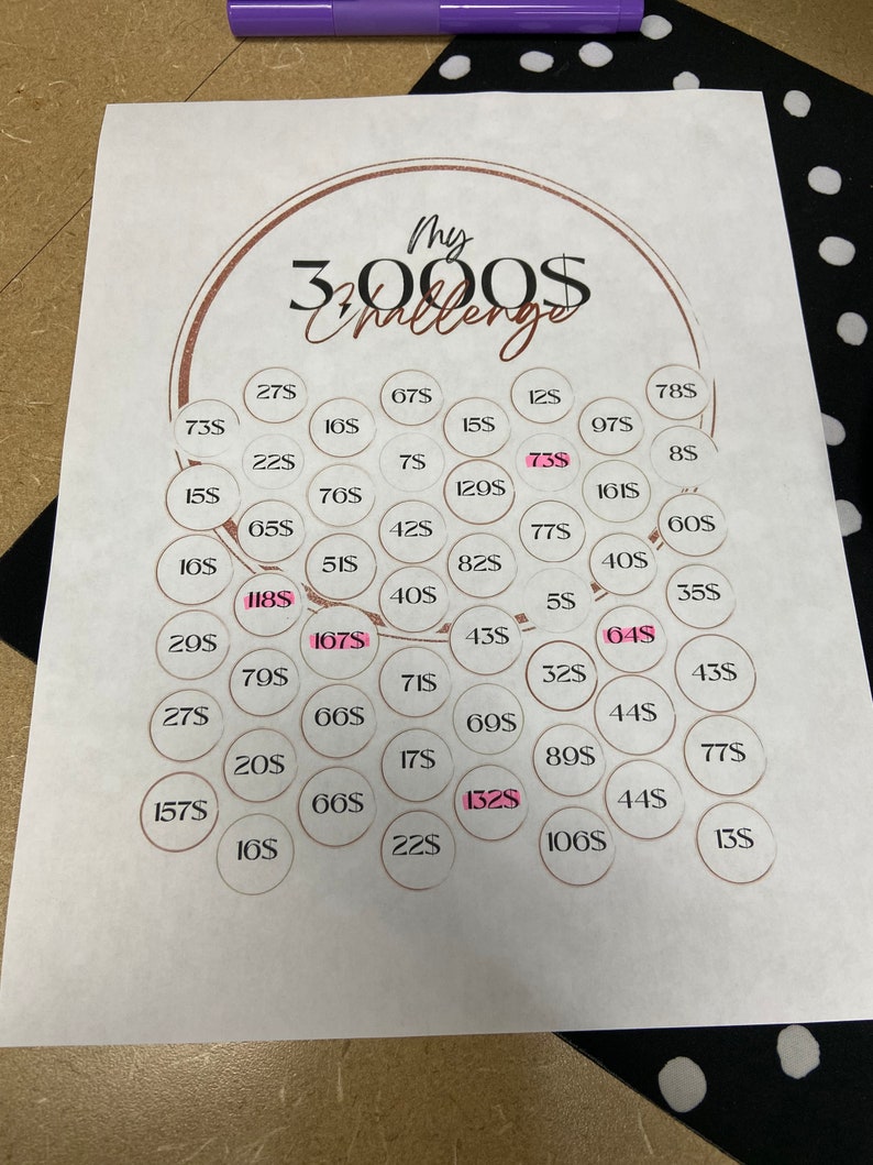3,000 Savings Challenge Printable - Etsy
