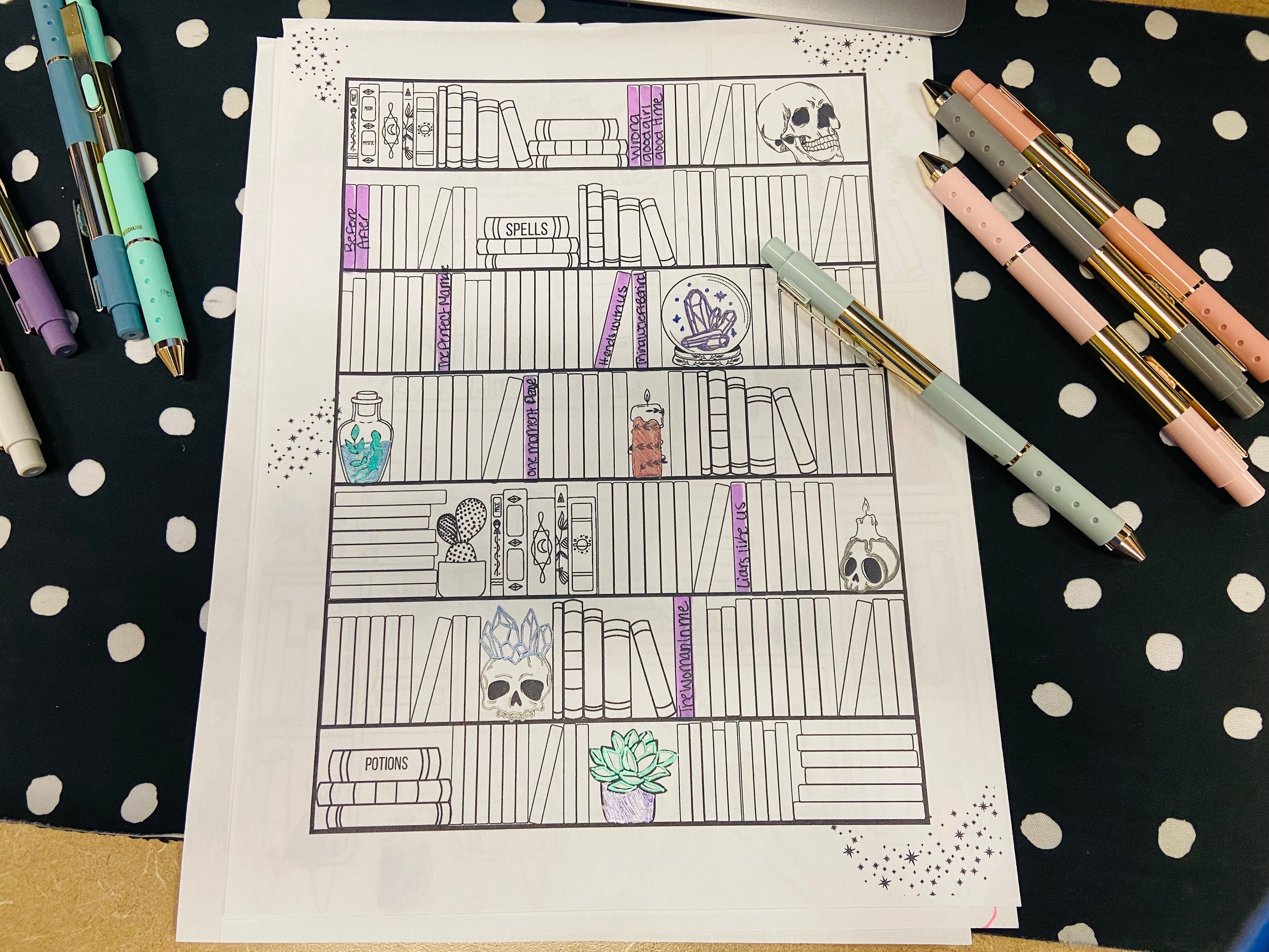 Witchy Reading Log Coloring Page - Etsy