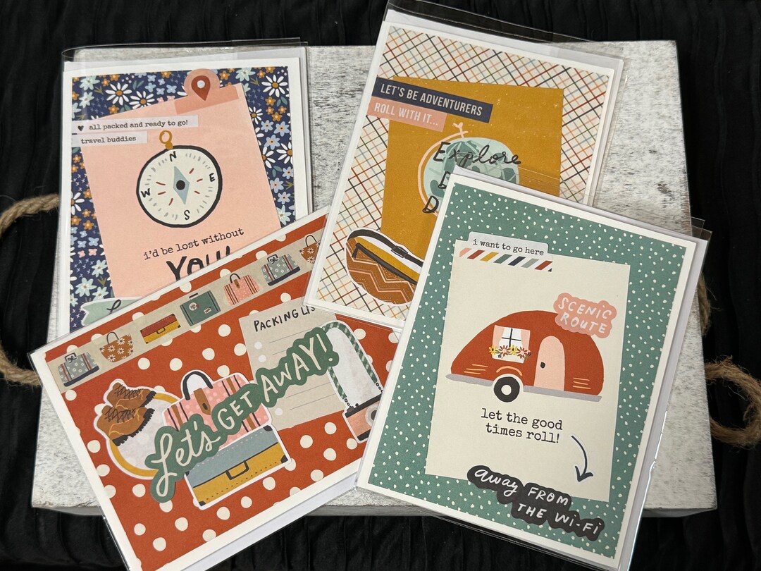 Travel Story Cards. Set of 4 Notecards {travel Story Set#1} - Etsy