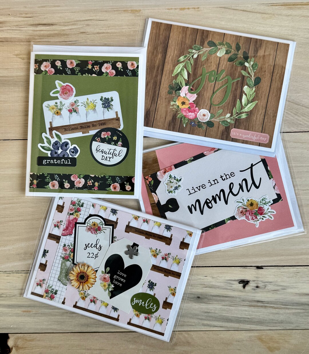 Spring Market Friendship Cards. Set of 4 Notecards {spring Market Set#2 ...