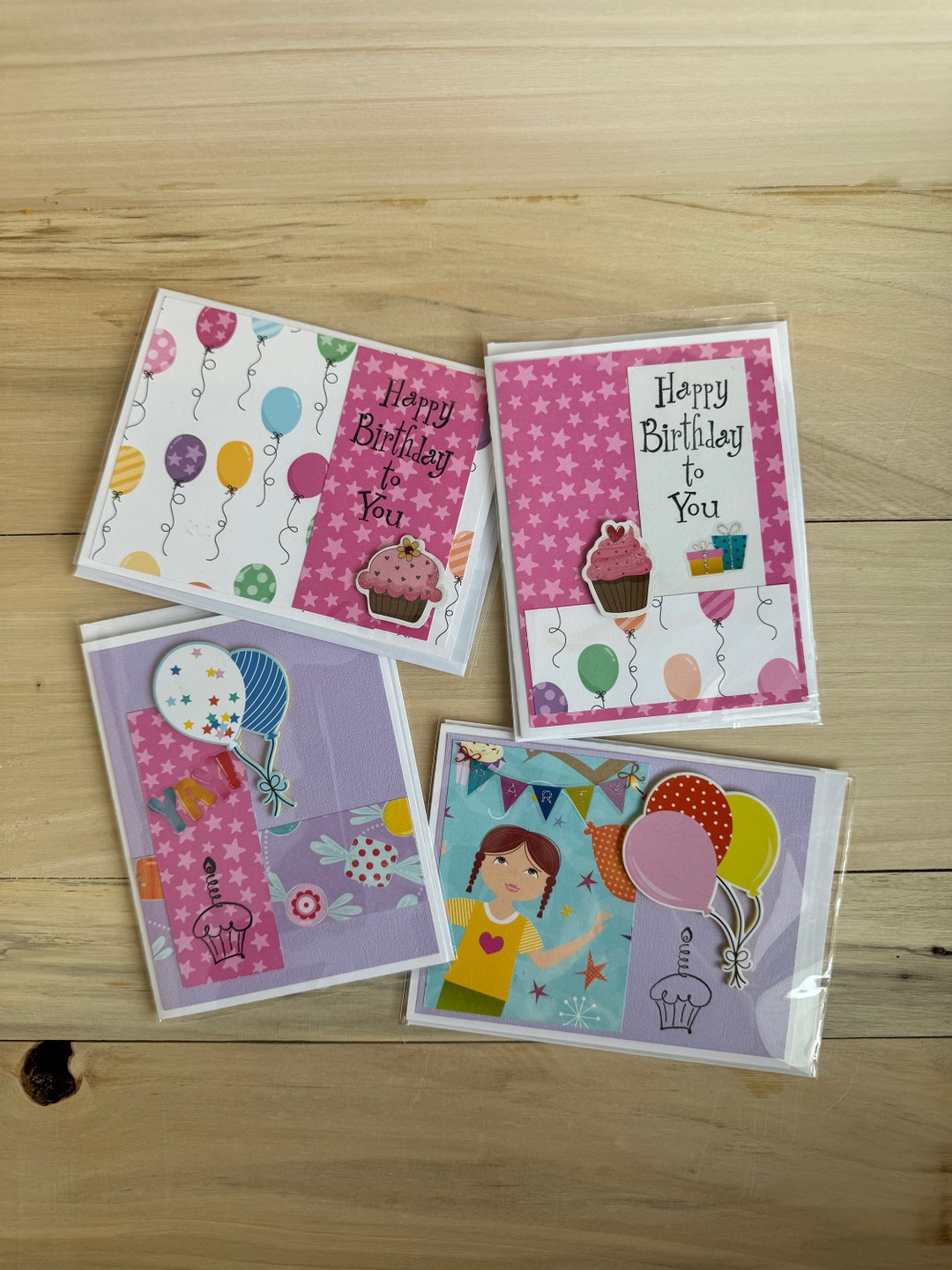 Happy Birthday Pre-teen Girl. Set of 4 Notecards {birthday Girl Set#1 ...