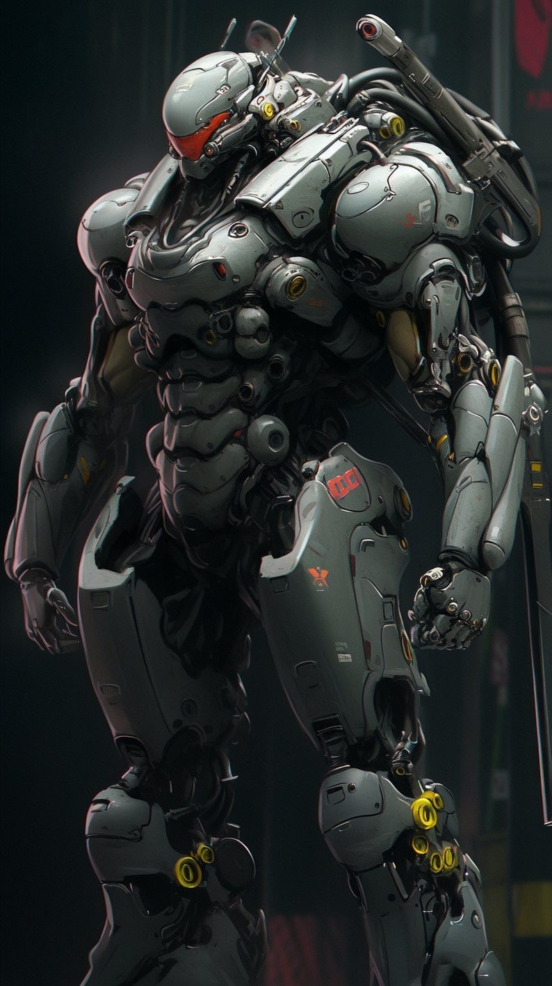Dark Cyber Mech Colossus Phone Wallpaper - Etsy