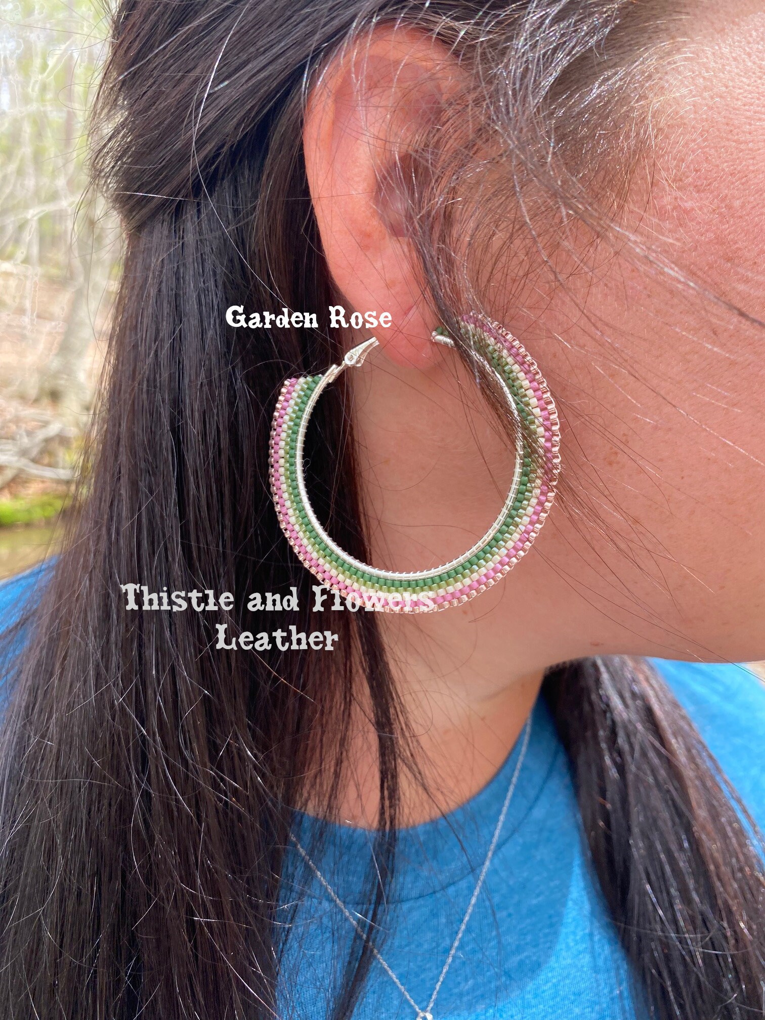 Beaded Hoops Lasso Loops Beaded Earrings Western Earrings Boho Hoop ...