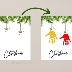 Christmas Ornament Handprint Art Painting Craft Printable Template Baby ...
