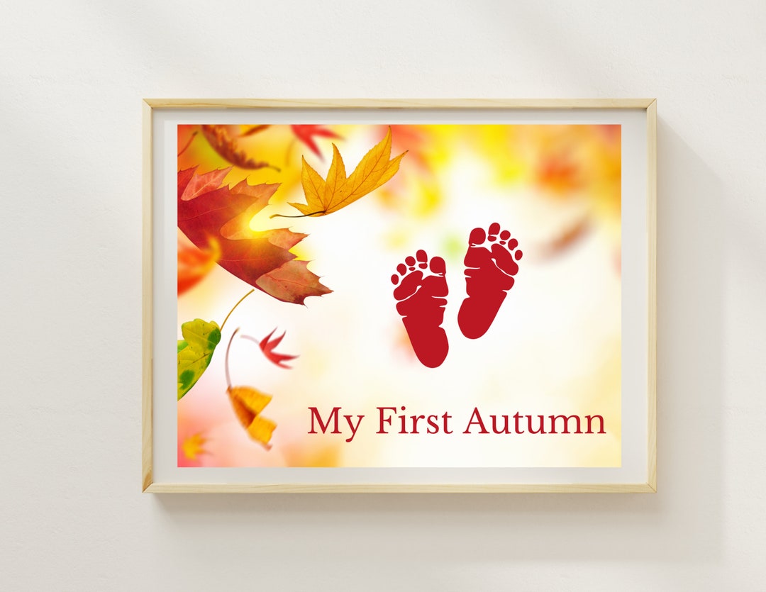 My First Autumn Handprint Art Daycare Diy Craft Footprint Art Printable ...