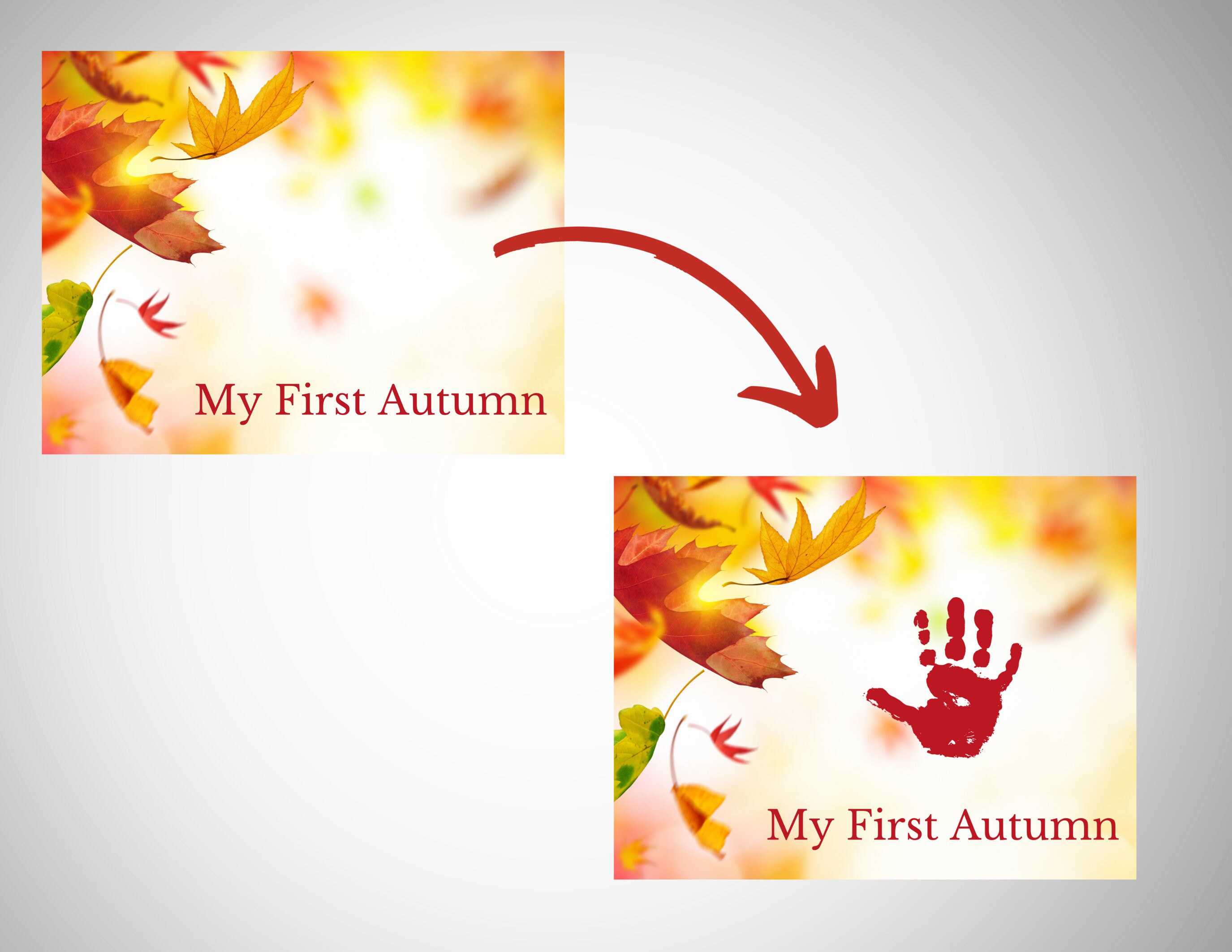 My First Autumn Handprint Art Daycare Diy Craft Footprint Art Printable ...