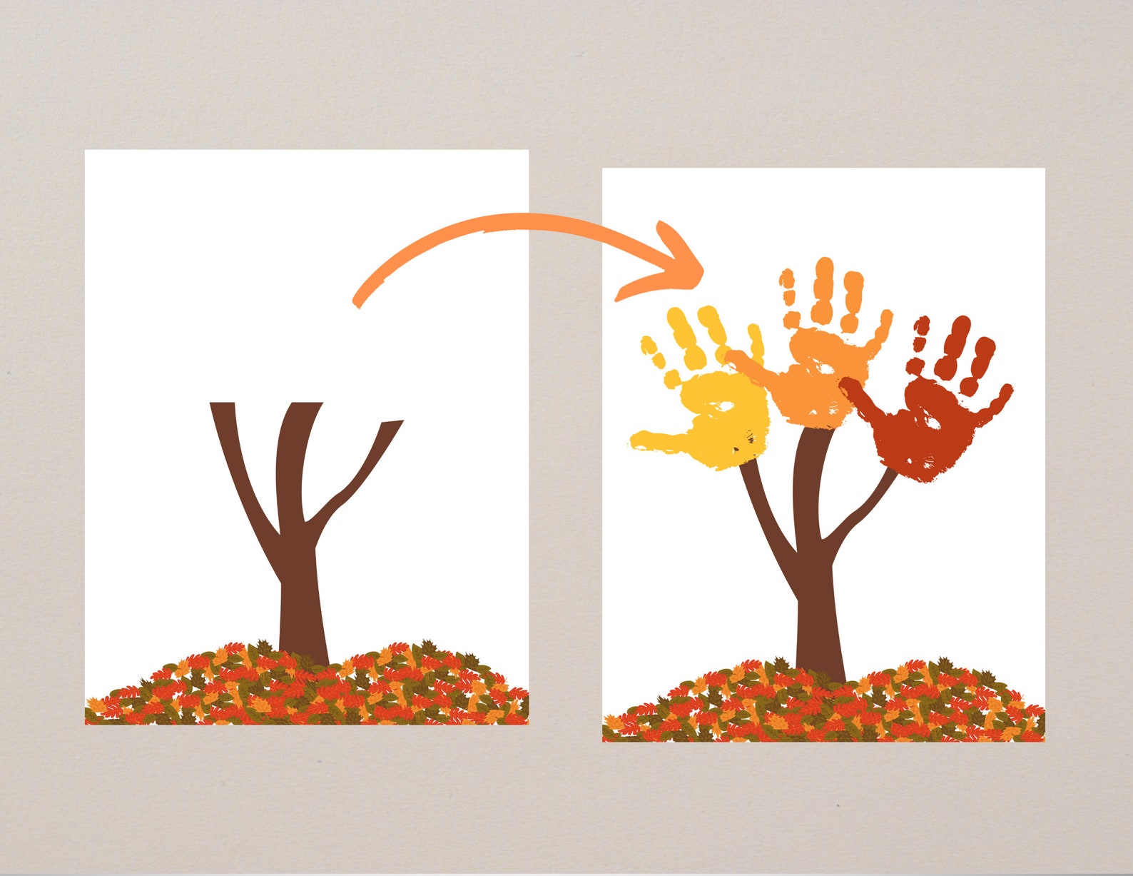 Fall Handprint Craft Printable | September Handprint Craft | Fall ...