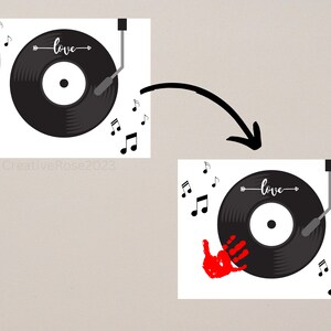 Kids Vintage Record Music Player Handprint Footprint Art Painting Craft ...