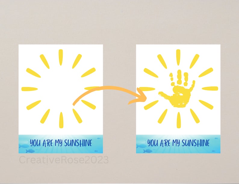Sunshine Handprint Art for Baby, Toddler, and Preschool Memory Book ...