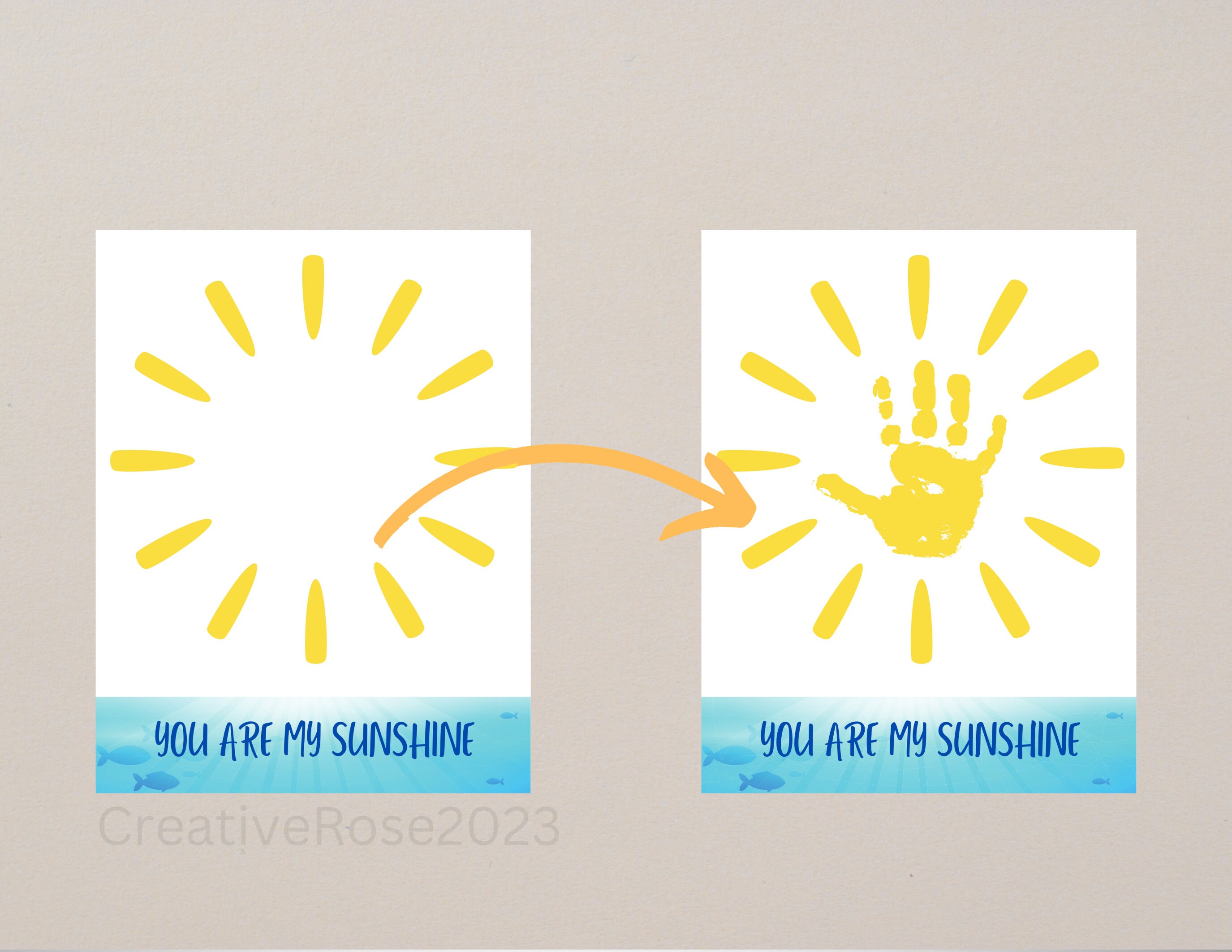 Sunshine Handprint Art for Baby, Toddler, and Preschool Memory Book ...