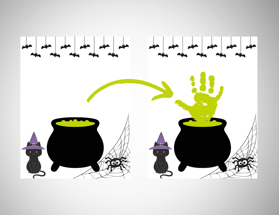 Halloween Handprint Art Printable | Fall Handprint Craft | My First ...