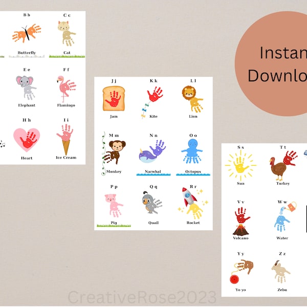 Handprint Alphabet Book - Etsy