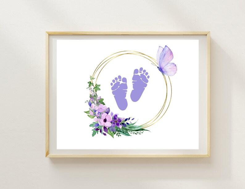 Purple Butterfly Art Handprint Craft Printable Memory Keepsake for Baby ...