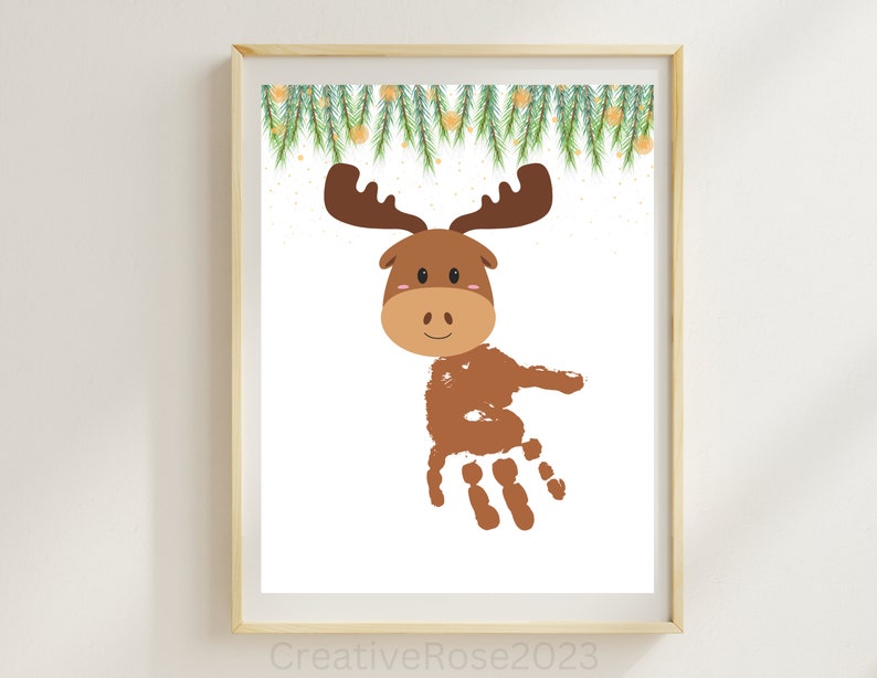 Moose Handprint Art for Baby, Toddler, and Preschool Memory Book ...