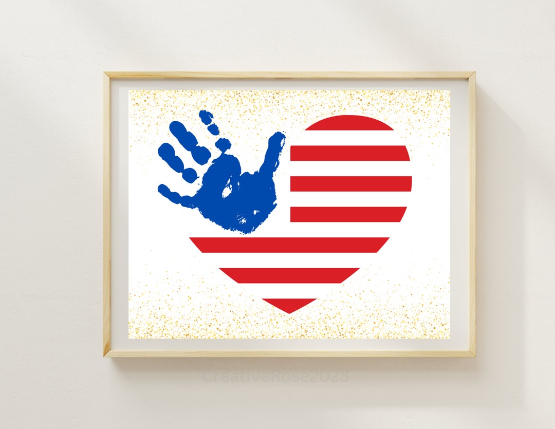 Heart Handprint Craft for Fourth of July, Veterans Day, Memorial Day ...