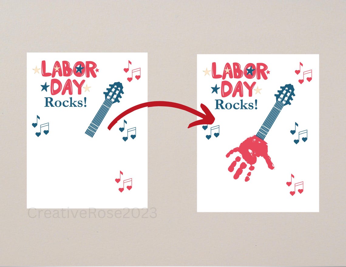 Labor Day Handprint Art Printable | Labor Day Craft for Preschool ...