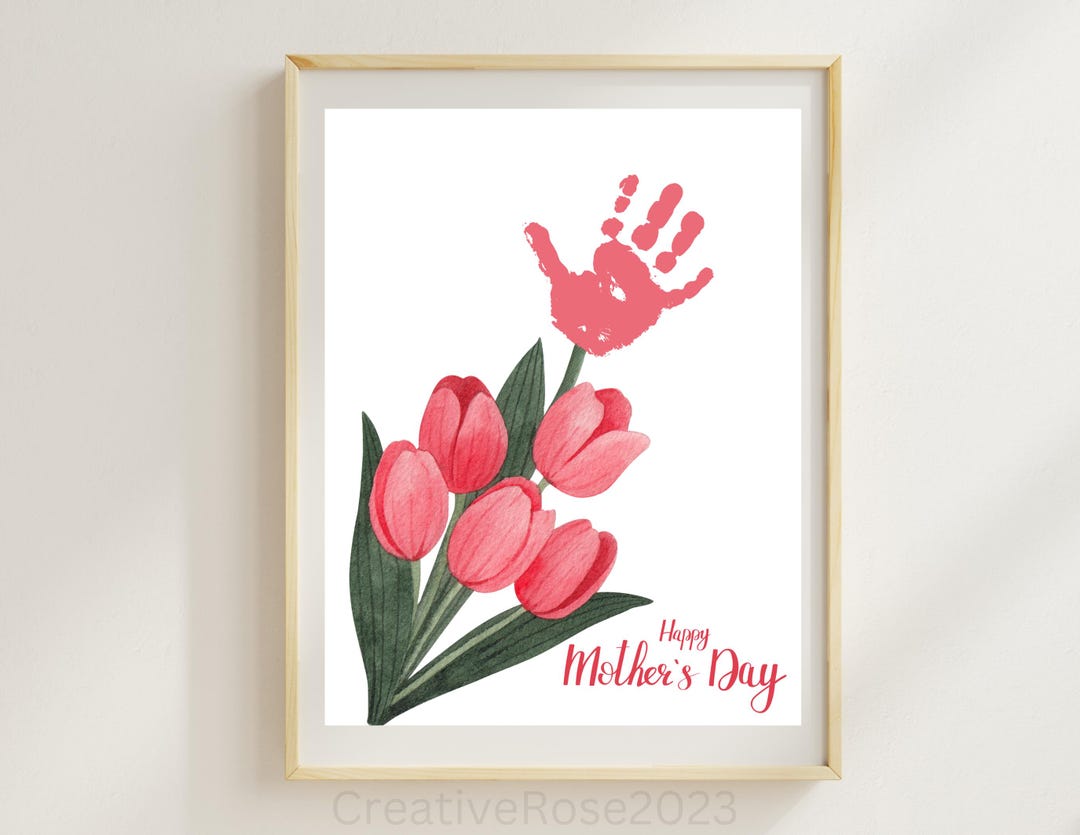 Mothers Day Handprint Flower Bouquet Printable - Etsy
