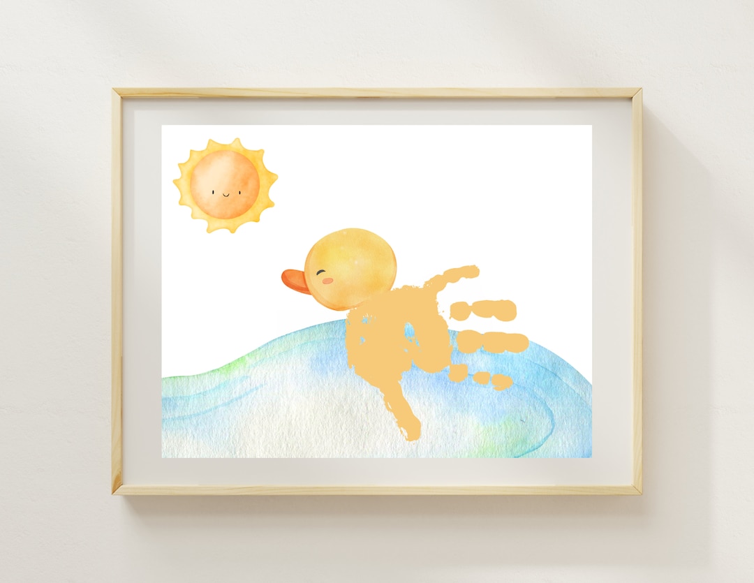 DIY Duck Animal Handprint Footprint Art Craft Printable Template for ...