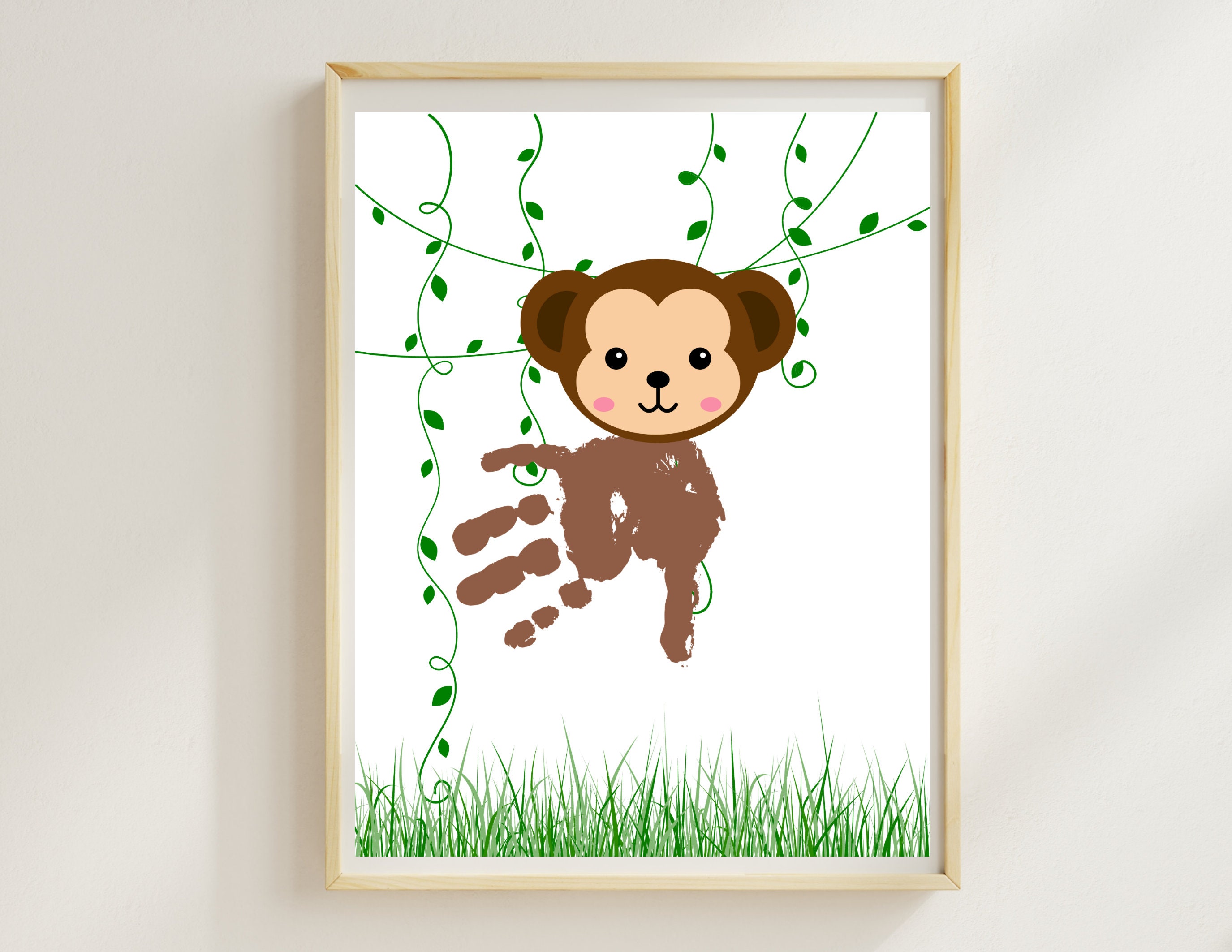 DIY Monkey Jungle Animal Handprint Footprint Art Craft Printable ...