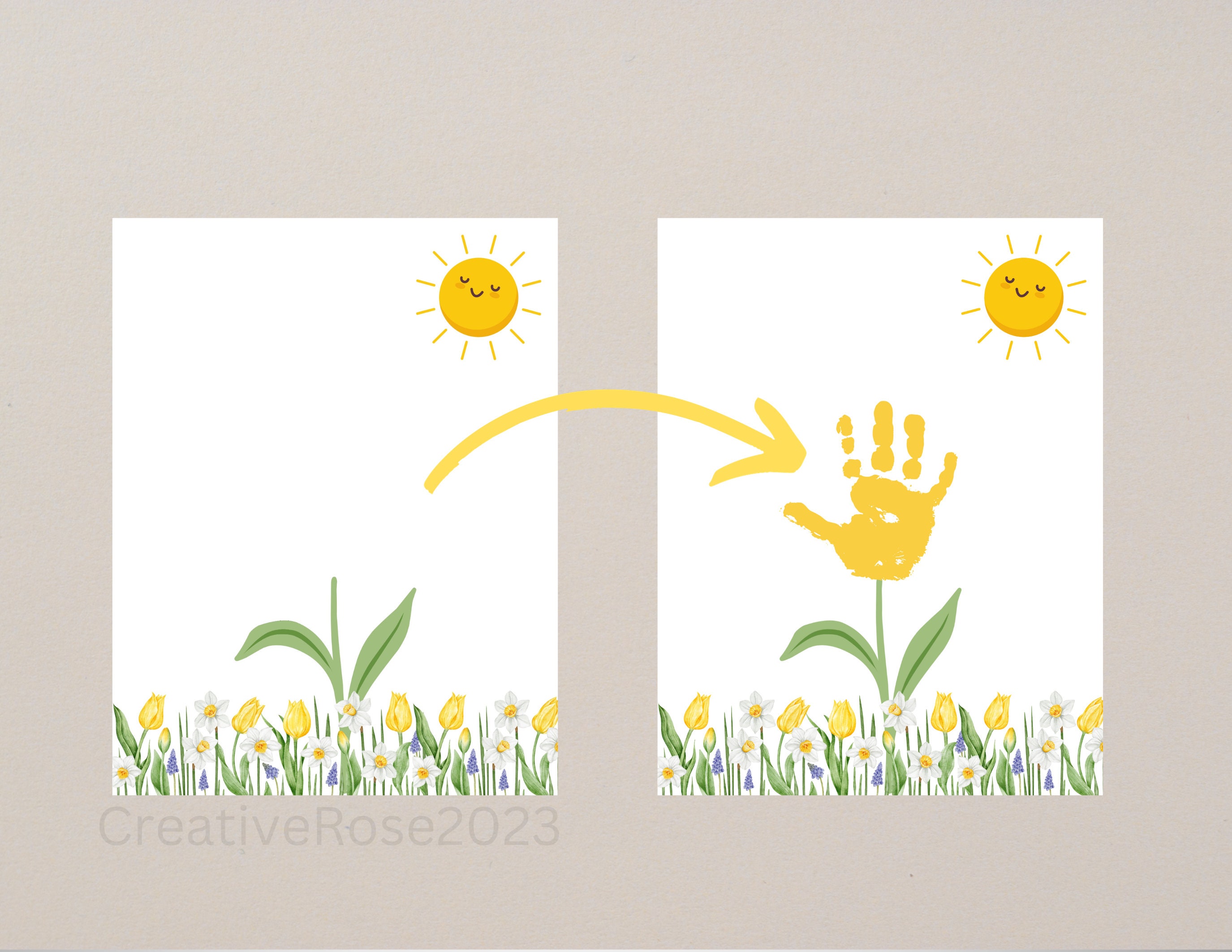 Mother's Day Flower Handprint Art Printable | Spring Handprint Flower ...