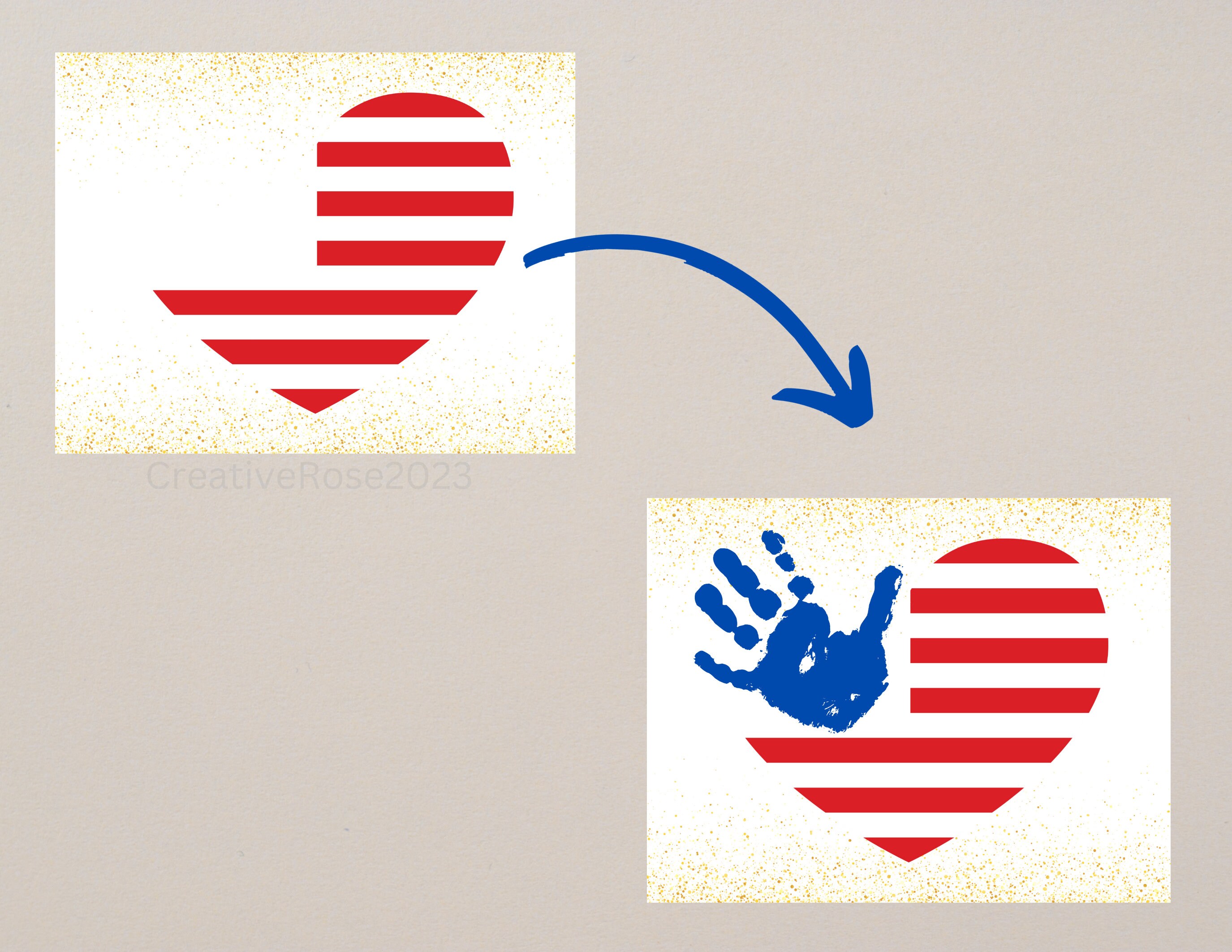 Heart Handprint Craft for Fourth of July, Veterans Day, Memorial Day ...